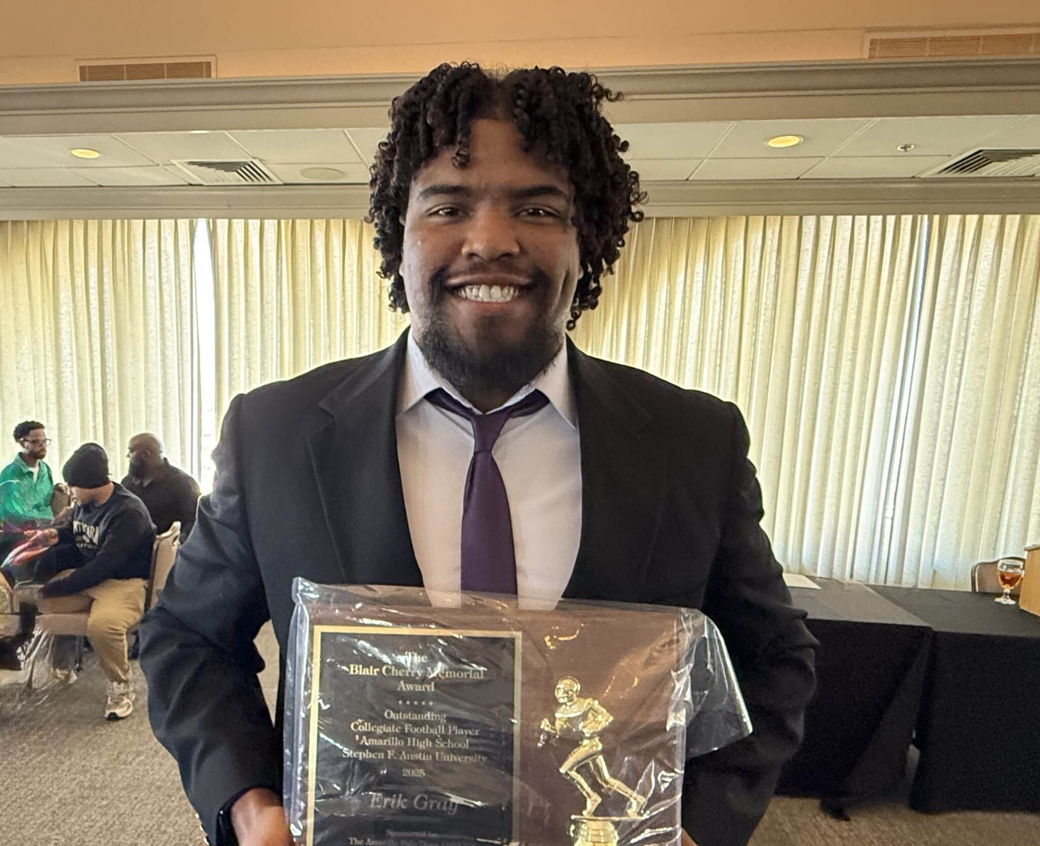 Stephen F. Austin State center and Amarillo High graduate Erik Gray ...